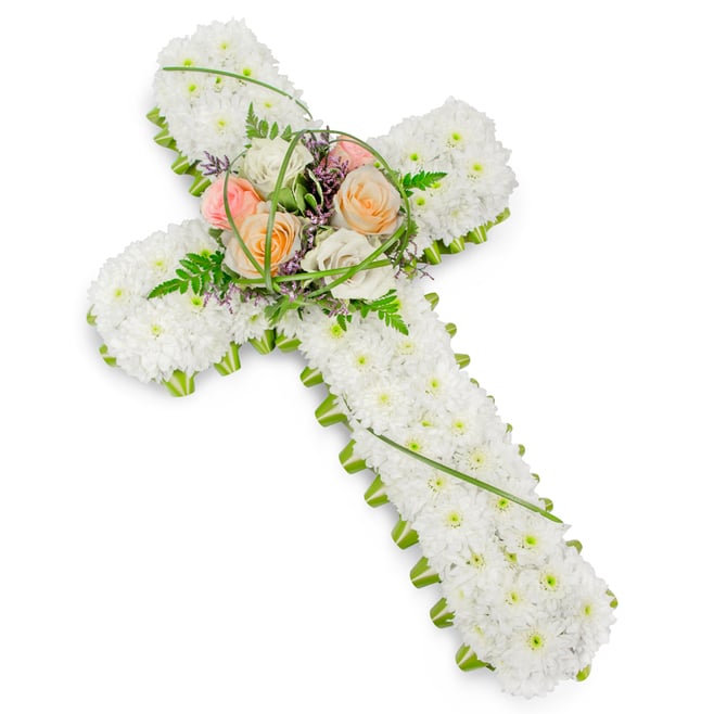 FC-01 Comfort Funeral Cross Arrangement - That Flower Shop